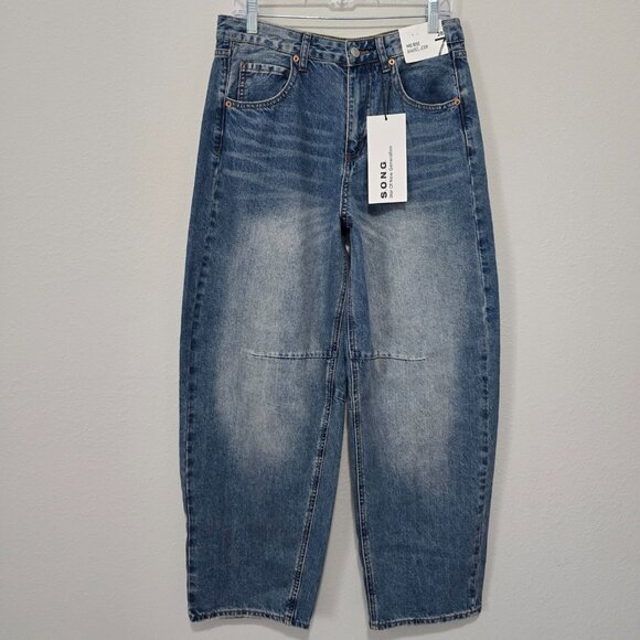 S.O.N.G. | Jeans | Nwt Song Barrel Jeans Minimalist Blue Womens Size 28 ...